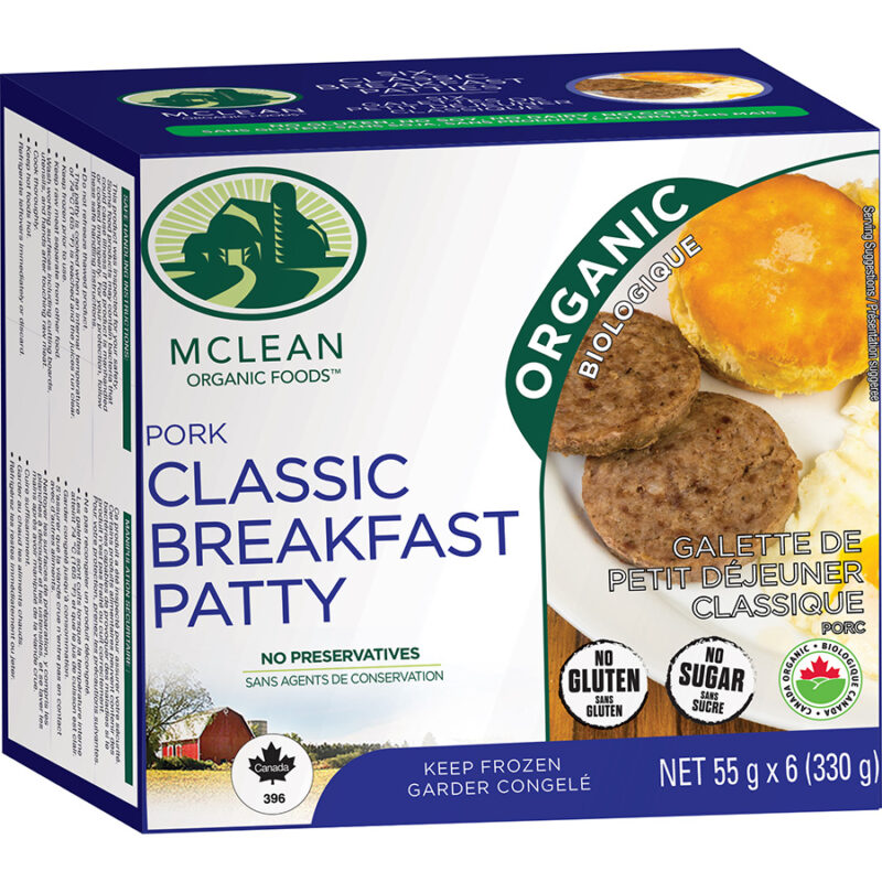 Organic Classic Breakfast Patty - McLean Meats - Clean Deli Meat ...
